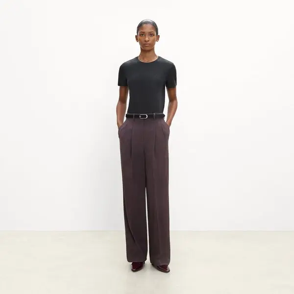 Theory Classic Oblong Belt In Calf Hair - Black
