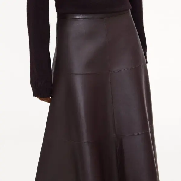 Theory Circle Skirt In Sleek Leather