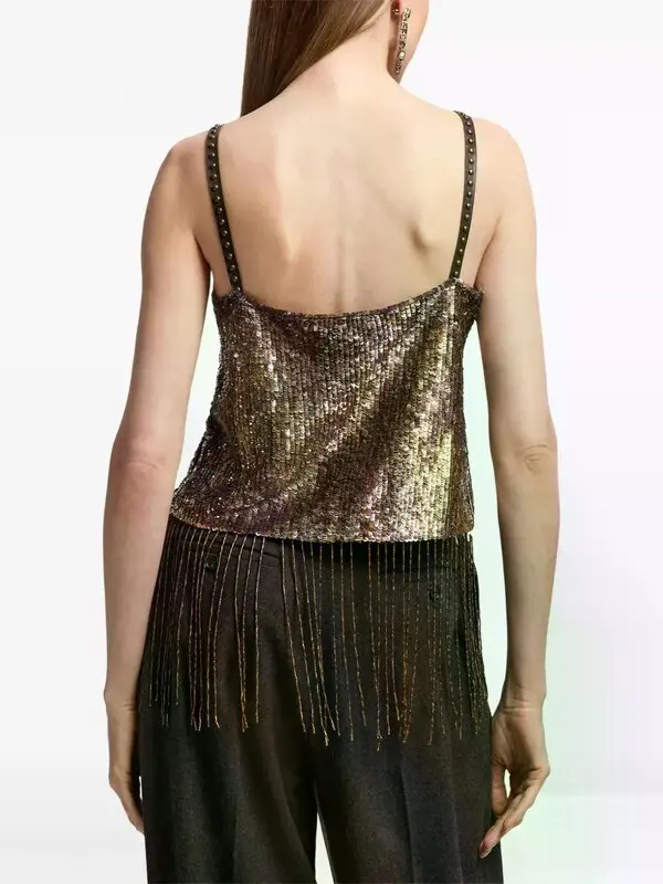 Ralph Lauren Sonara Sequin-embellished Fringe-trim Top
