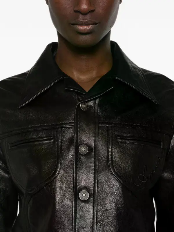 Amiri Button-up Leather Jacket