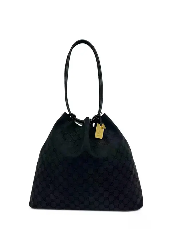 Gucci 2000-2015 Gg Canvas Ring Handle Shoulder Bag - Black