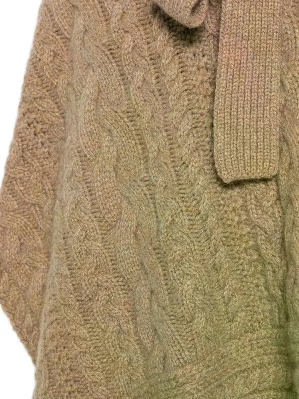 Ermanno Scervino Cable-knit Tie-fastening Poncho