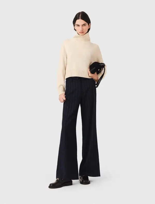 Maje High-neck Cashmere Sweater - Ecru