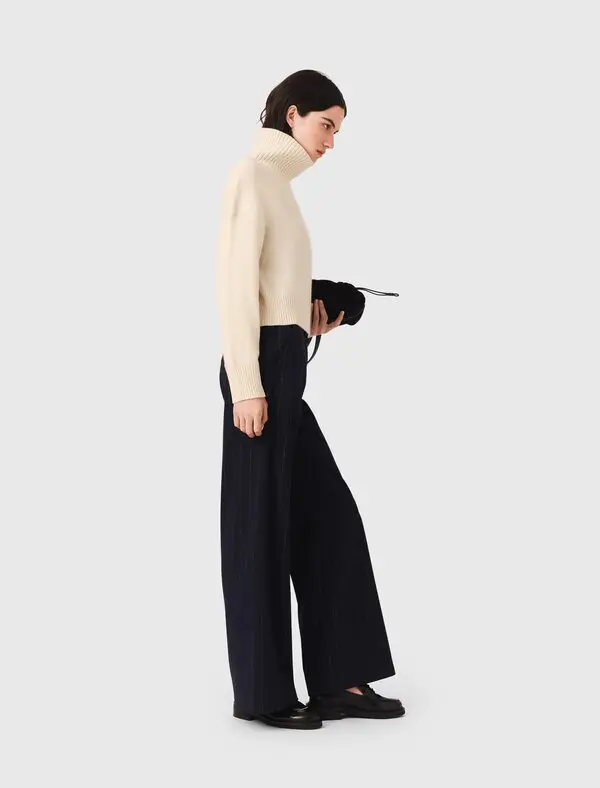 Maje High-neck Cashmere Sweater - Ecru
