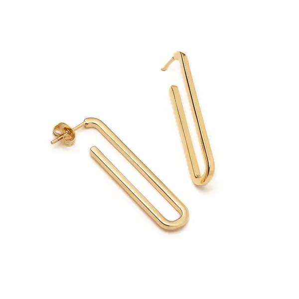WITH LOVE DARLING Mia Long Link Earrings - Gold