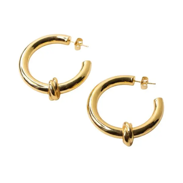 WITH LOVE DARLING Knot Hoop Earrings - Gold