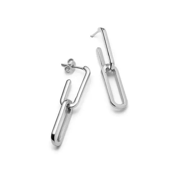 WITH LOVE DARLING Mia Two Link Earrings - Silver