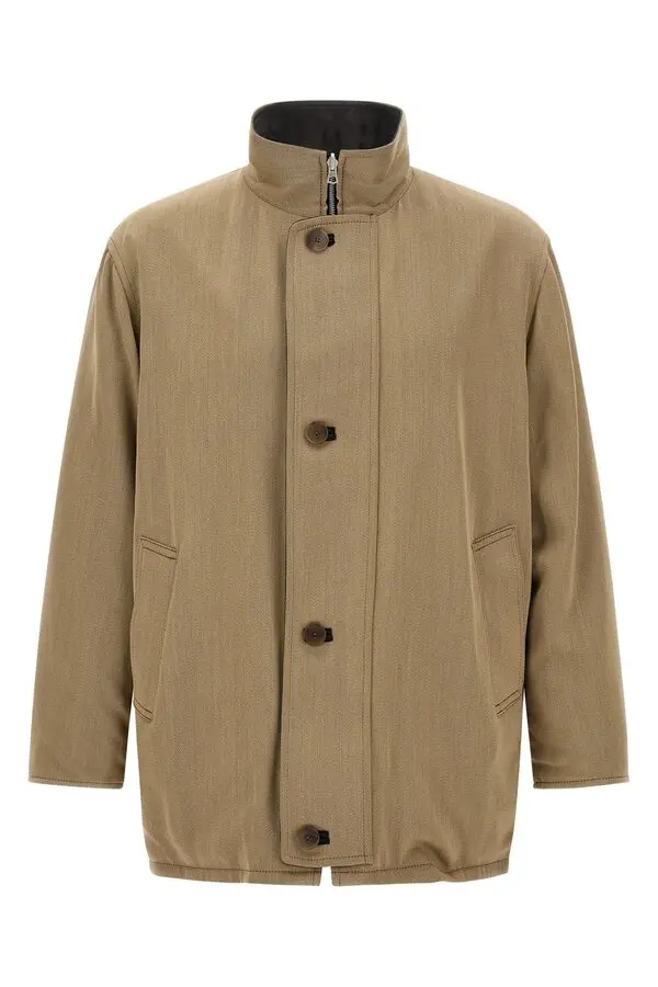 Auralee Wool And Leather Reversible Jacket