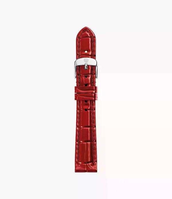 Michele 14mm Ruby Croco-calf Embossed Leather Strap