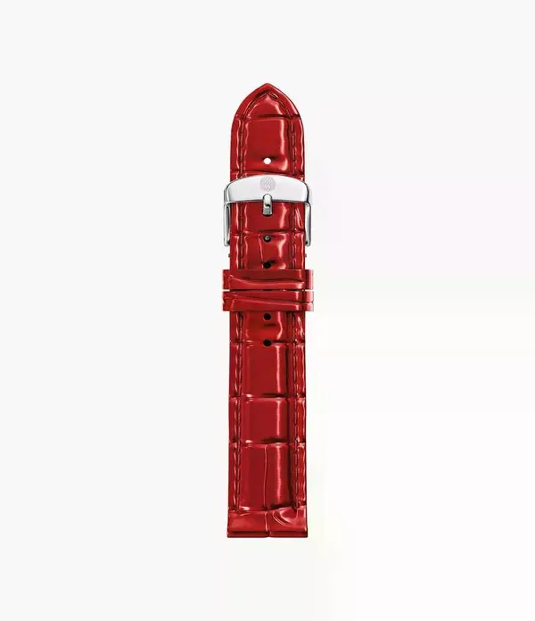 Michele 18mm Ruby Croco-calf Embossed Leather Strap
