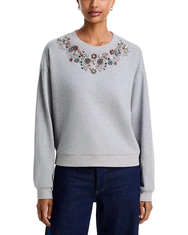 Aqua Juliana Embellished Crewneck Sweatshirt Exclusive
