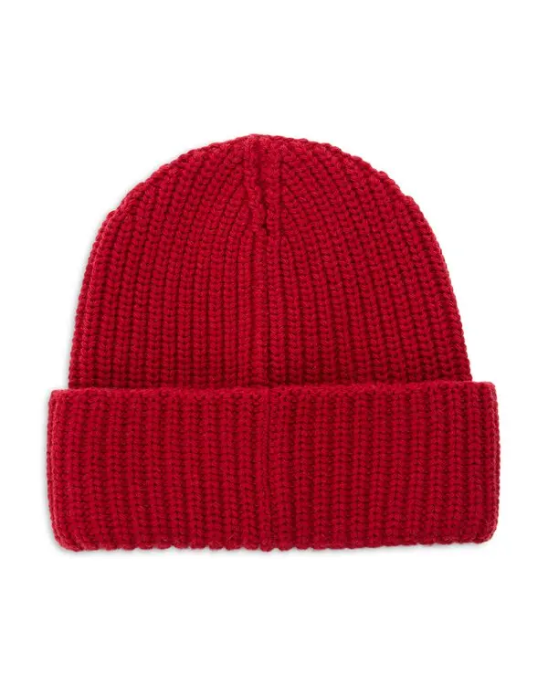 Moncler Ribbed Beanie Hat - Medium Red