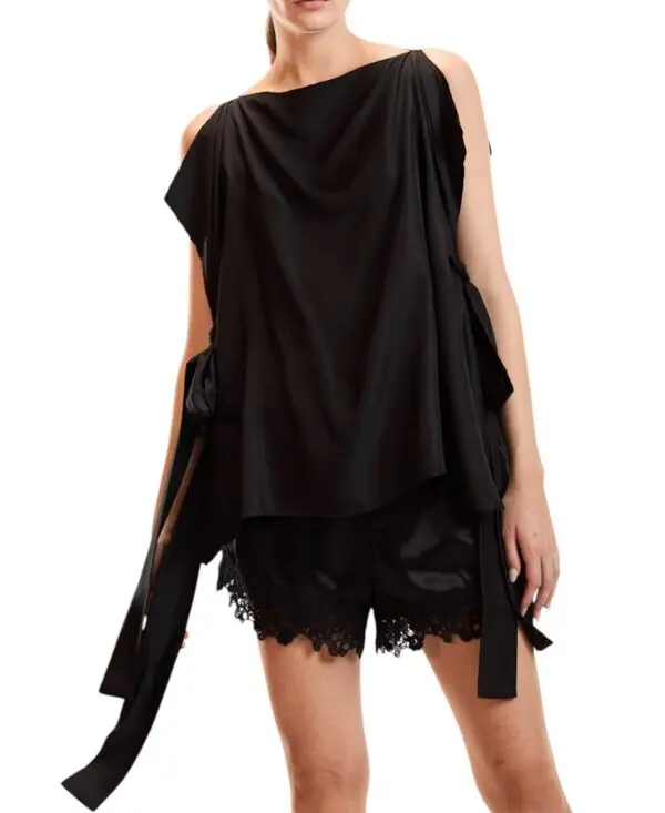 Cynthia Rowley Windswept Tie Top - Black