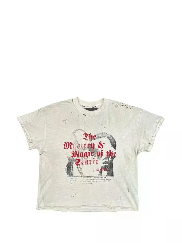 SEKRIT Distressed Graphic-print T-shirt