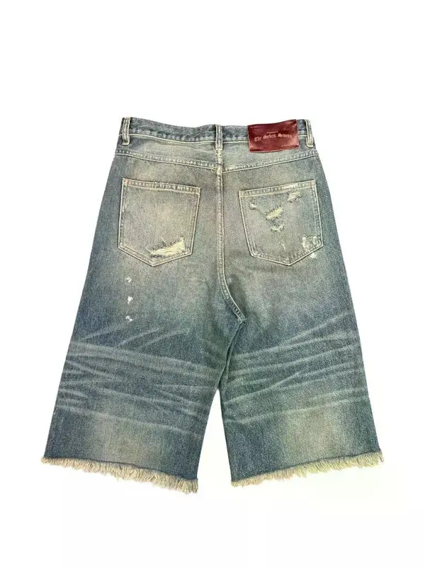 SEKRIT Chopper Studded Denim Shorts