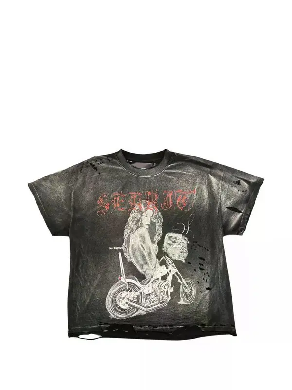 SEKRIT Distressed Graphic-print T-shirt