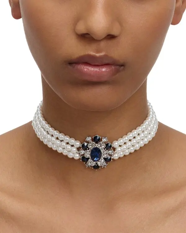 SELF-PORTRAIT Crystal Imitation Pearl Choker, 11.9