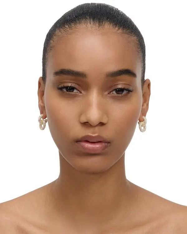 SELF-PORTRAIT Small Crystal Hoop Earrings