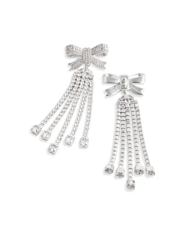 SELF-PORTRAIT Crystal Bow Drop Earrings