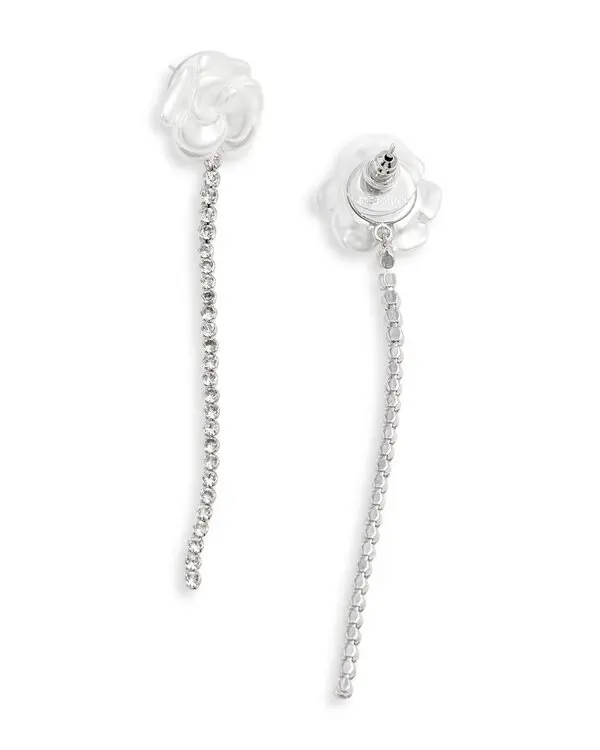 SELF-PORTRAIT Imitation Pearl Flower Crystal Droplet Earrings