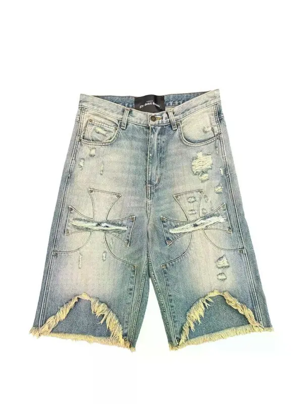 SEKRIT Chopper Distressed Denim Shorts