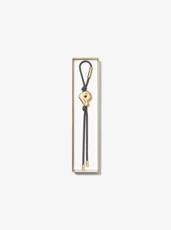 Michael Kors Initial -tone And Speckled Cord Bag Charm In By