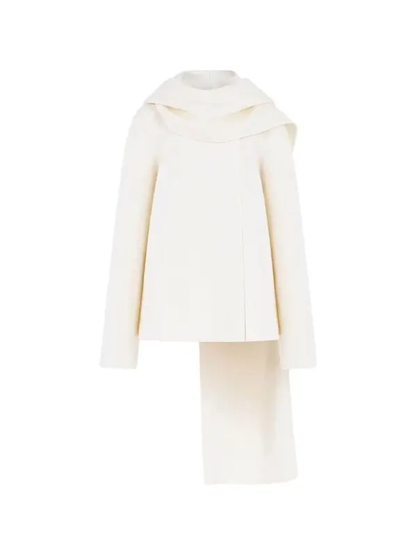 Alaïa Wool Scarfed Coat - Beige