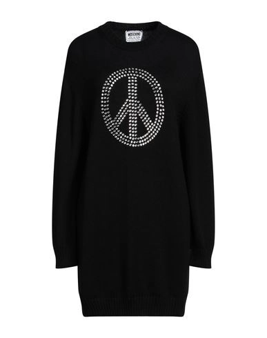 Moschino Mini Dress Size Acrylic, Virgin Wool - Black