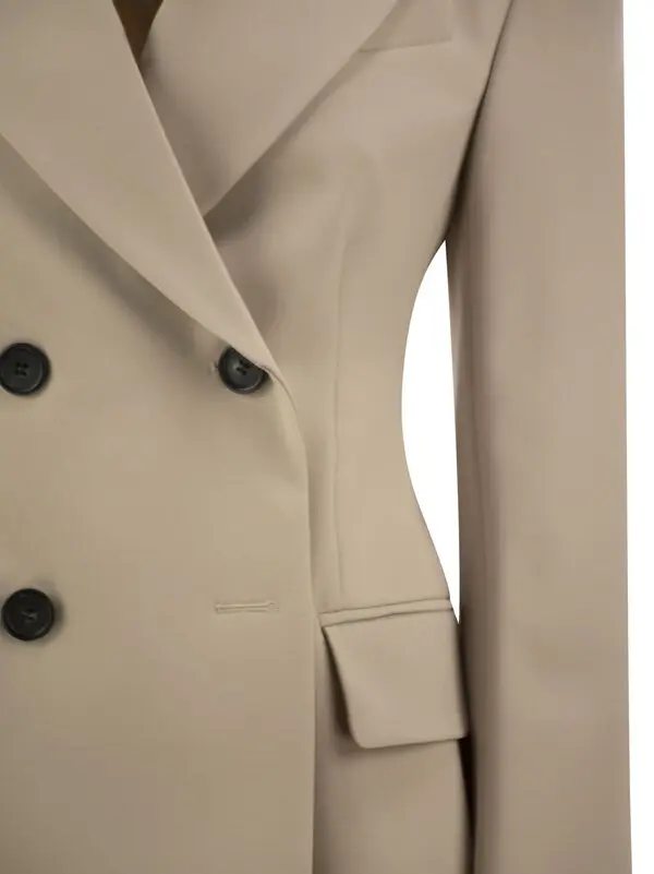 Sportmax Spxfresia Tailored Double-breasted Stretch Wool Blazer - Cream