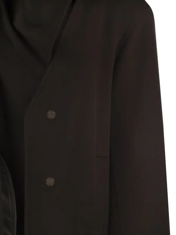 Sportmax Spsassenso Long Virgin Wool Coat With High Neck - Brown