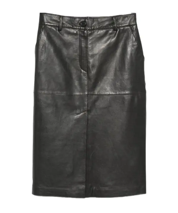 P.a.r.o.s.h Panelled Leather Midi Skirt