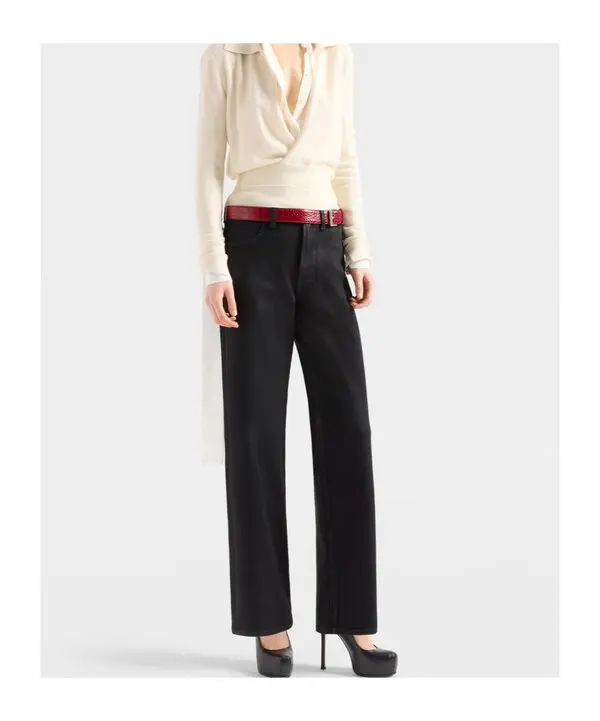 7 For All Mankind Stovepipe Straight In Coated Denim