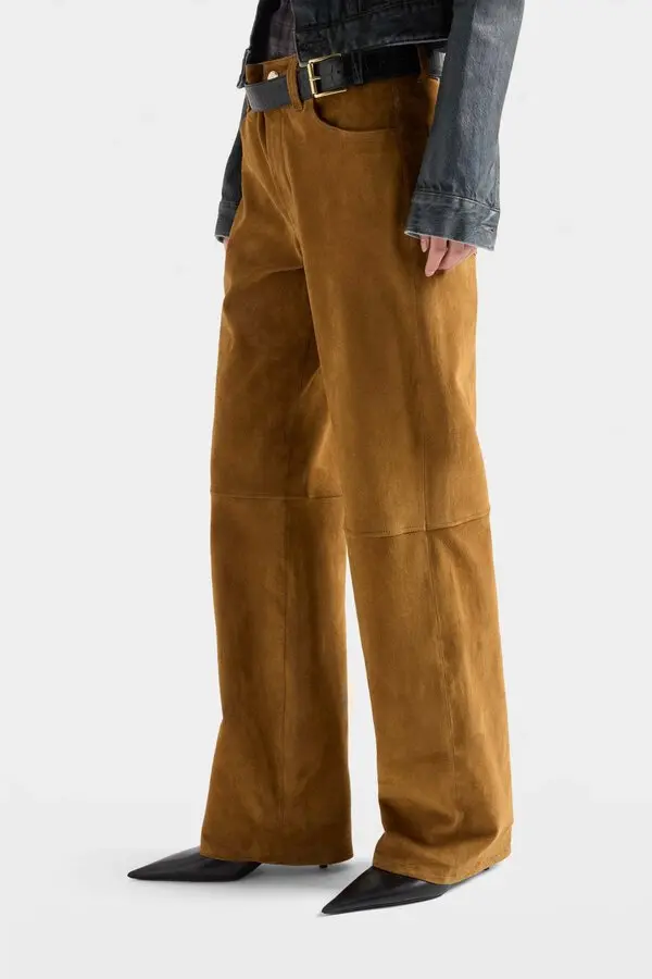 7 For All Mankind Stovepipe Straight In Suede