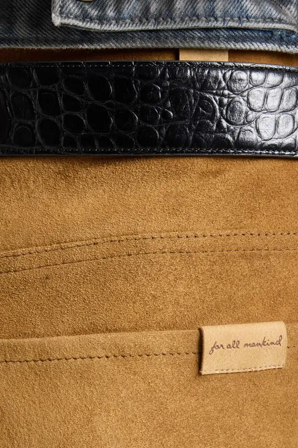 7 For All Mankind Stovepipe Straight In Suede