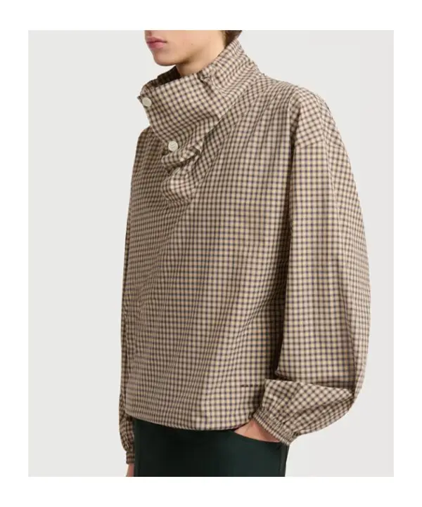 Marni Checked Poplin Shirt With Funnel Neck