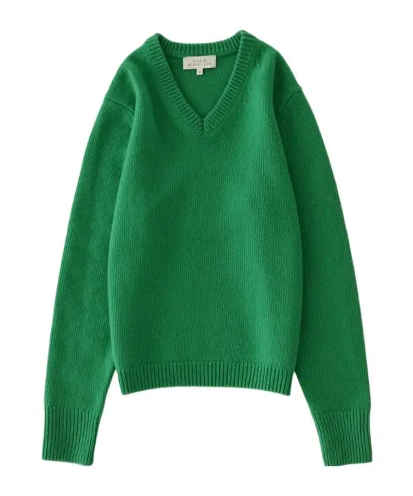 Studio Nicholson Miska V-neck Sweater - Grass Green