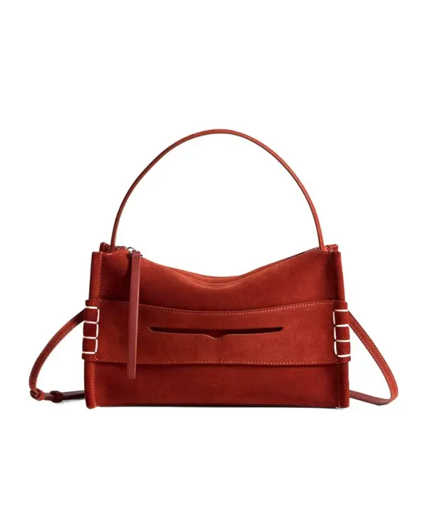 J.W.ANDERSON Loafer Bag In Rust Suede