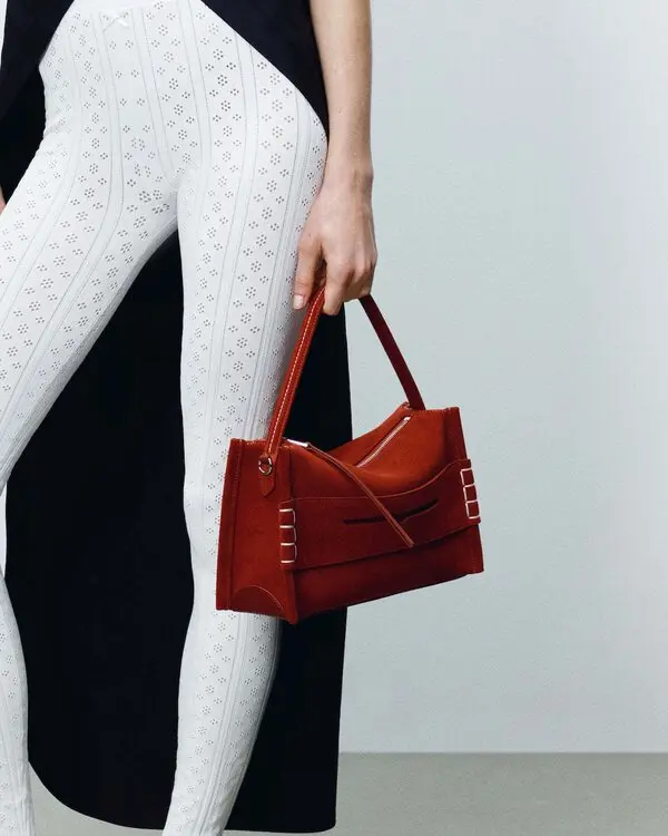 J.W.ANDERSON Loafer Bag In Rust Suede