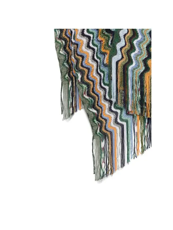 Missoni Zigzag-knit Fringed Poncho
