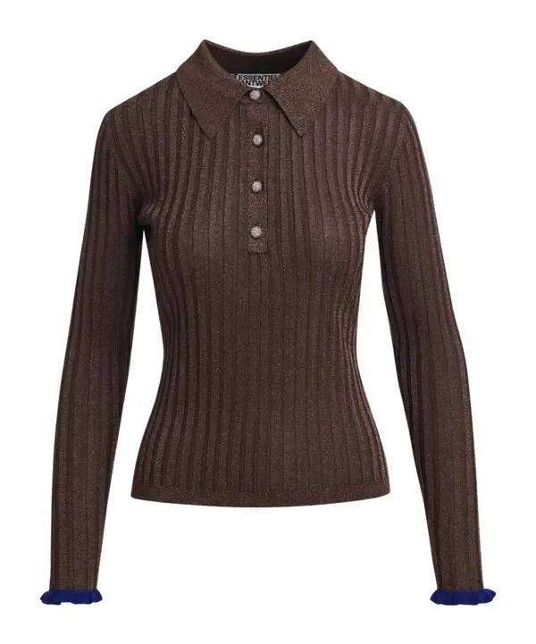 Essentiel Antwerp Ribbed-knit Polo Shirt