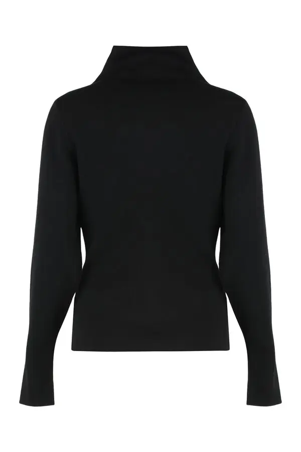 P.a.r.o.s.h High-neck Flared-sleeve Knit Top