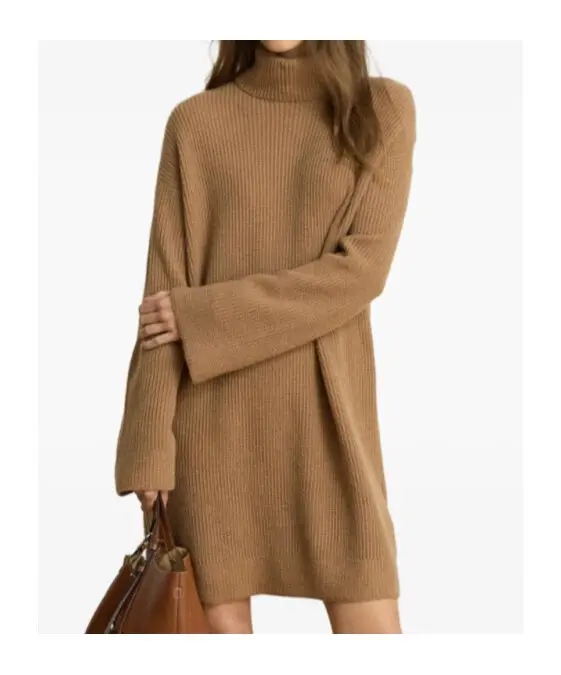 Ralph Lauren Rack-stitched Turtleneck Mini Dress