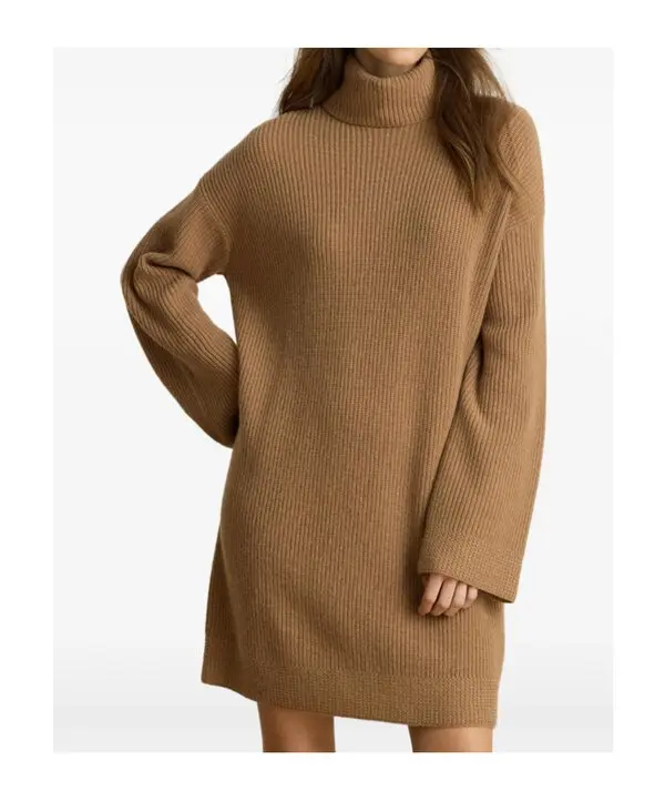 Ralph Lauren Rack-stitched Turtleneck Mini Dress