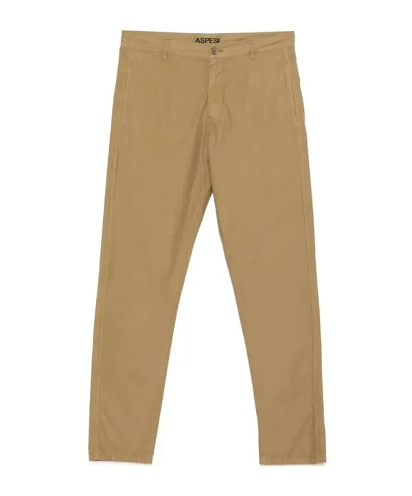 Aspesi Slim Straight Chino Trousers - Brown