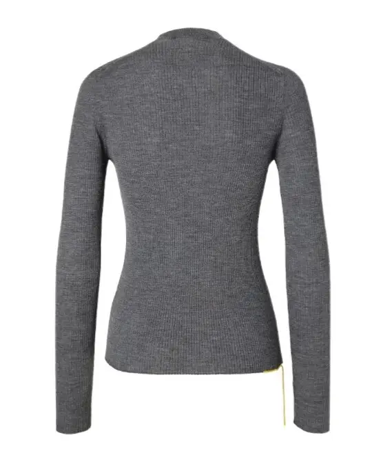 Fendi Gray Melange Wool Ribbed Sweater