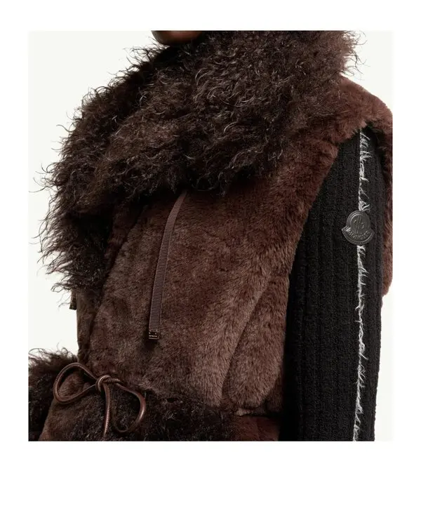 Moncler Drawstring Faux Fur Puffer Coat