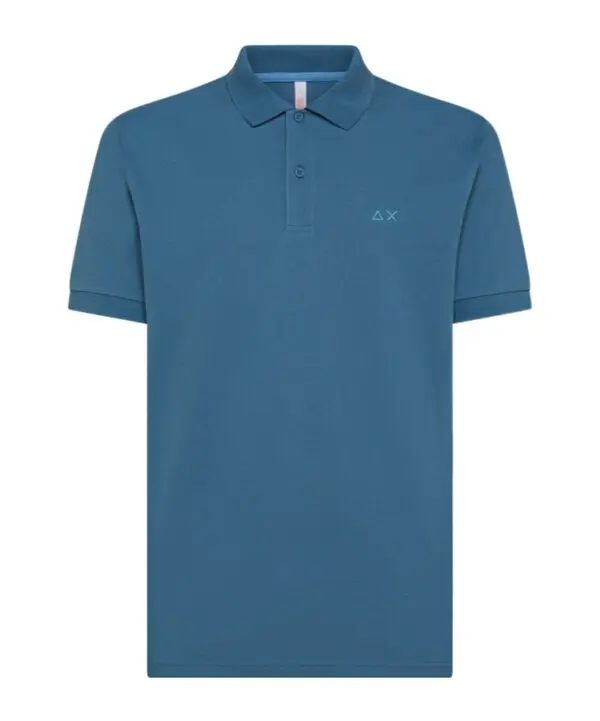 SUN 68 Slim Fit Piqué Polo Shirt - Blue
