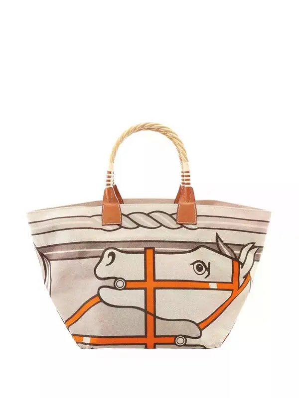 Hermès 2013 Toile H Plume Quadrige Au Fil Steeple 31 Tote Bag