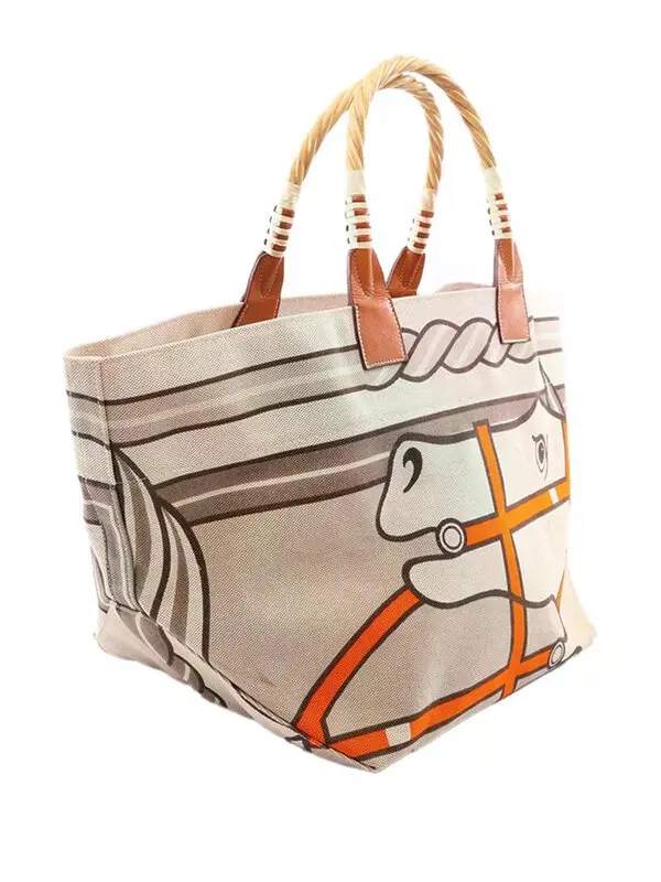 Hermès 2013 Toile H Plume Quadrige Au Fil Steeple 31 Tote Bag