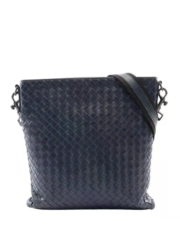 Bottega Veneta 2012-2026 Leather Intrecciato Crossbody Bag - Blue